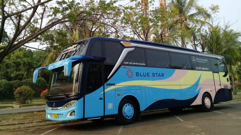 Bus Blue Star - Sewa Bus Pariwisata Jakarta Bekasi Cikarang